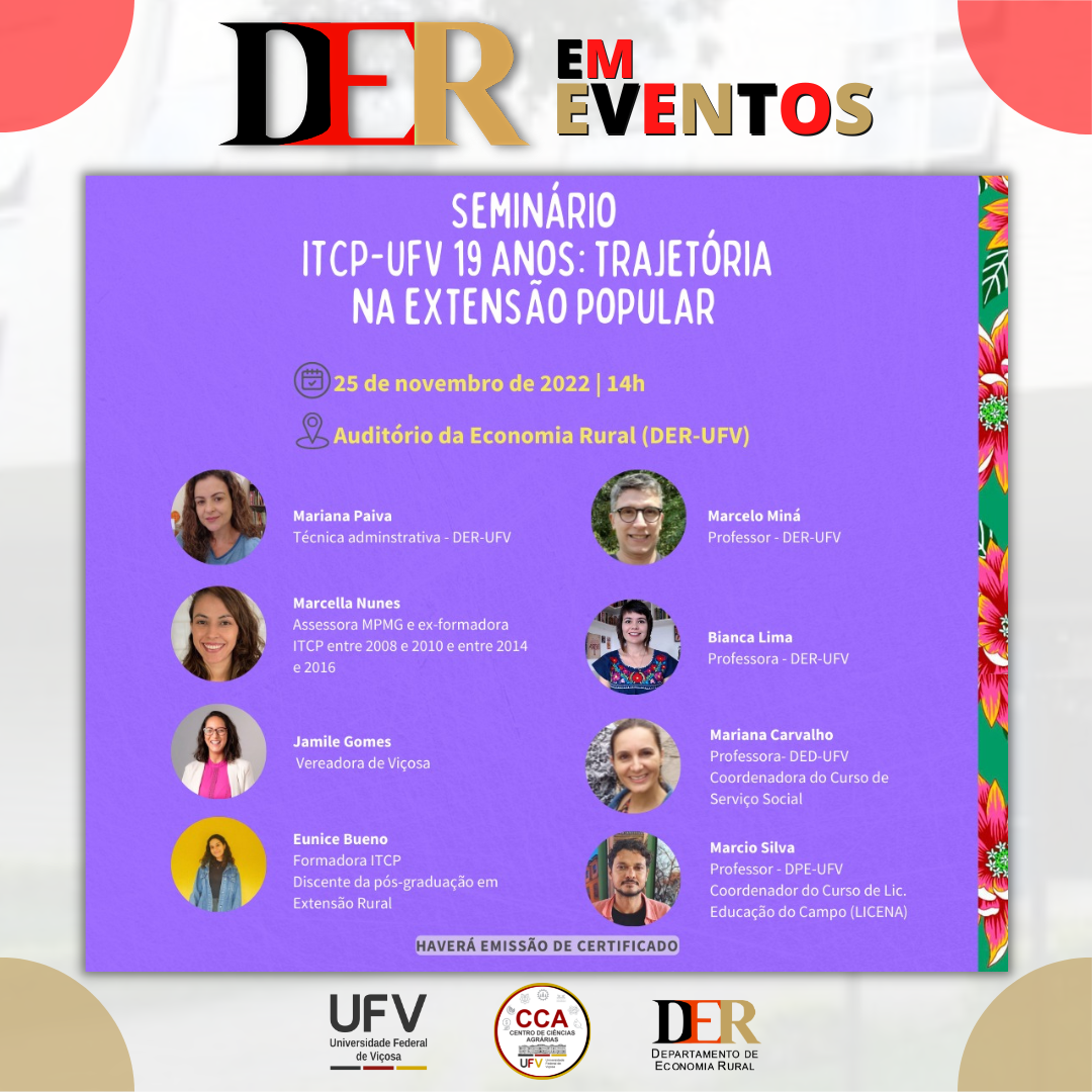 ITCP-UFV promove o seminário “ITCP-UFV 19 anos: trajetória na Extensão ...
